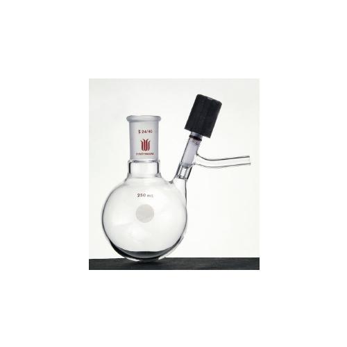SYNTHWARE Round Bottom Reaction Flasks with High Vacuum Valve