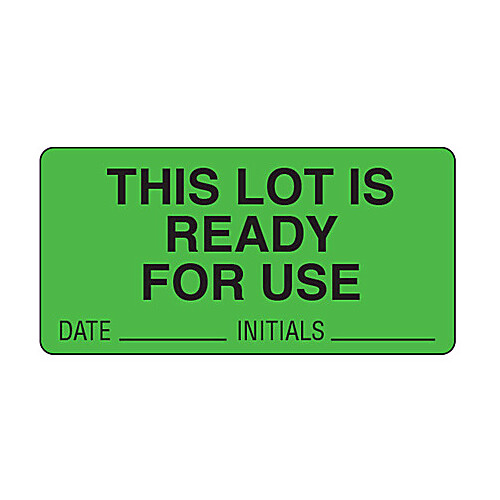 Lot Signal Labels for Use in the Laboratory