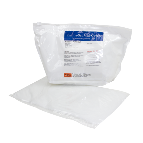 Pharma-Sat Mop Covers™ Pre-Saturated with 70% IPA / 30% DI, Fit any 8"x ...