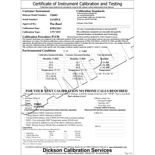 High-Medium-Low 3-Point Nist Calibration