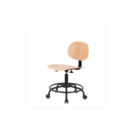 Wood Desk Height Chairs with Round Tube Bases