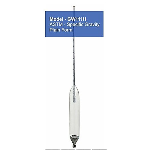 ASTM Specific Gravity Hydrometers, Plain Form (330mm Length) ASTM Specific Gravity Hydrometers, Plain Form (330mm Length)