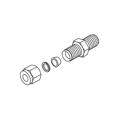 Brass Male Compression Fitting, 1/8 NPT, 1/4 in. Tubing