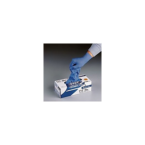 Touch N Tuff Nitrile Gloves, Disposable, Powder Free, Blue, 9.5 inch length