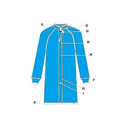 Uniform Tech Light Blue Polyester Cleanroom ESD Zip Front Frocks