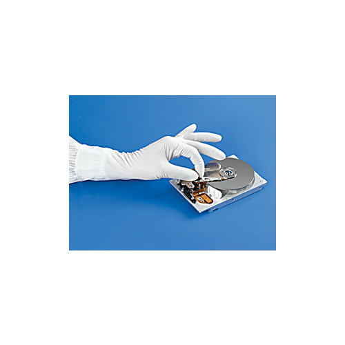 White Nitrile Cleanroom Gloves 12 Class 100