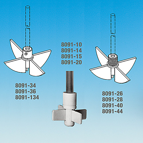 Agitator, PTFE, Large Scale Multi-blade