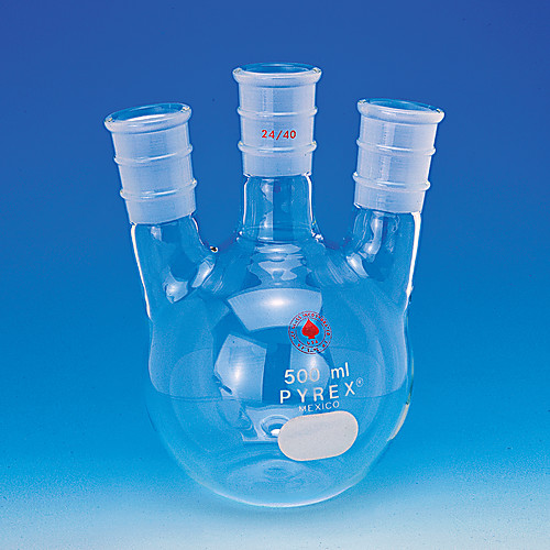 Flask, Flat Bottom, Three Neck