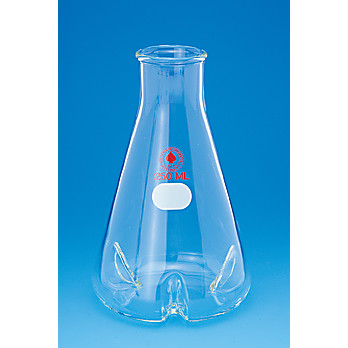 Shake Flask, Deep Side Baffles, Beaded Neck